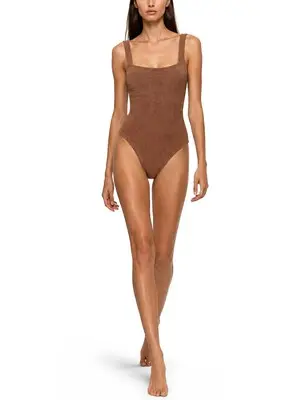 Hunza G Square Neck Swimsuit - Brown