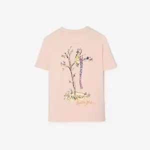 Burberry Brave Little Tree Cotton T-shirt With Quentin Blake Artwork - Compact Pink