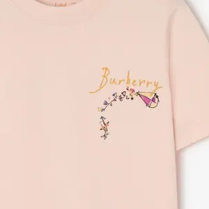 Burberry Brave Little Tree Cotton T-shirt With Quentin Blake Artwork - Compact Pink