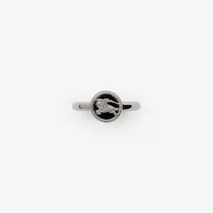 Burberry Knight Coin Ring - Silver/black