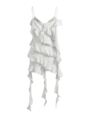 LES FILLES D'EVA Ruffled Asymmetrical Dress - White