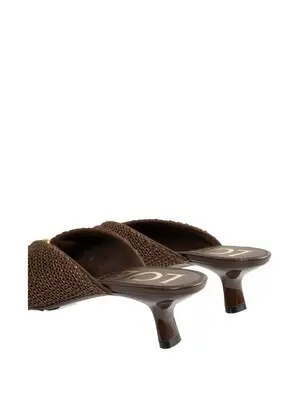 Loewe Pebble Raffia Mules
