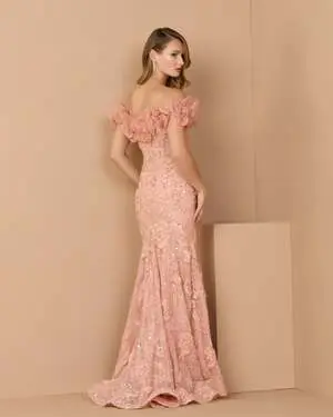 MAC DUGGAL COLLECTION Embellished Off-the-shoulder Mermaid Gown - Blush