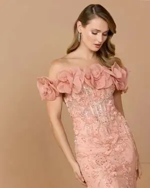 MAC DUGGAL COLLECTION Embellished Off-the-shoulder Mermaid Gown