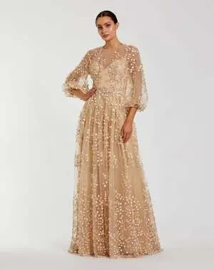 Mac Duggal Embroidered A-line Gown