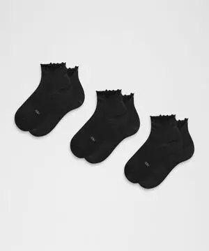 Lululemon Power Stride Ankle Socks 3 Pack - Black