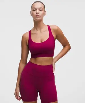 Lululemon Flexyflex Strappy Longline Yoga Bra - Raspberry Rave