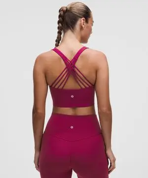 Lululemon Flexyflex Strappy Longline Yoga Bra - Raspberry Rave