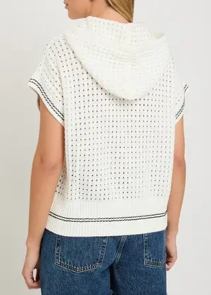 Varley Vittoria Hooded Open-knit Cotton Jumper
