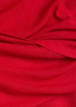 GANNI Draped Asymmetric Jersey Midi Skirt - Red