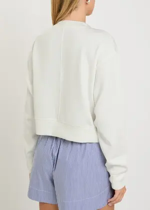 Varley Tasmin Cropped Stretch-jersey Sweatshirt - White