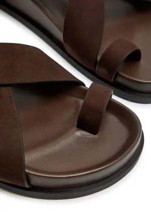 A.emery Jalen Crossover Suede Sandals - Brown