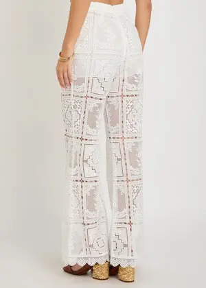Zimmermann Embroidered Lace Trousers - Ivory