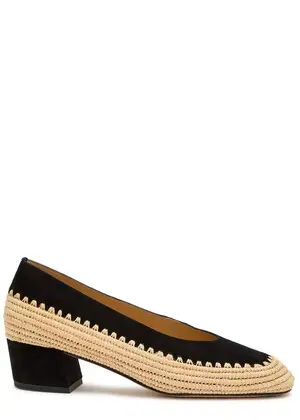 Gabriela Hearst Strength Raffia And Suede Pumps