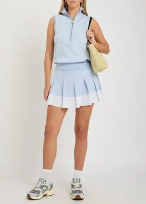 Varley Color-blocked Stretch-woven Skort - Light Blue