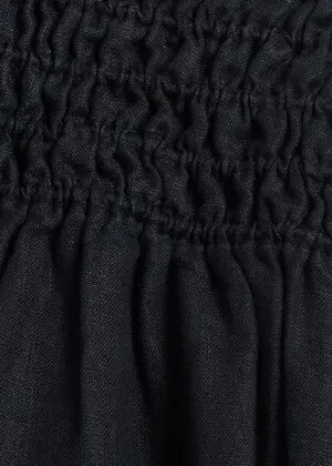 Rails Alessa Shirred Linen Midi Skirt - Black