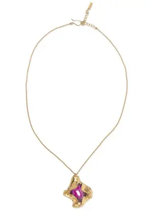 Completedworks 18k -plated Resin Pendant Necklace - Gold