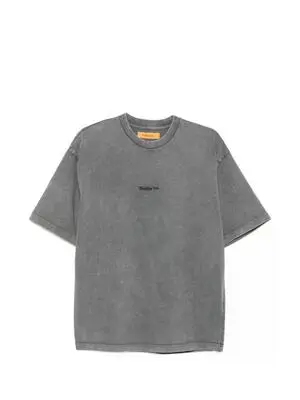 REPLAY Logo-embroidered Acid-wash T-shirt - Grey