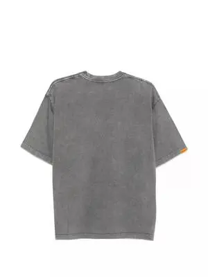 REPLAY Logo-embroidered Acid-wash T-shirt