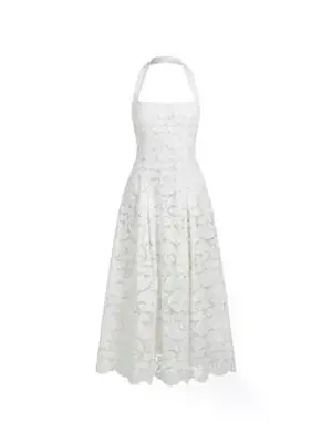 NICHOLAS Elisabeth Halter-neck Lace Dress - White