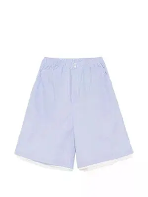 PAURA Striped Raw-cut Shorts - Blue