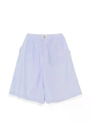 PAURA Striped Raw-cut Shorts