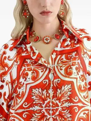 Dolce & Gabbana Majolica Print Silk Shirt