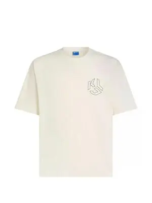 Karl Lagerfeld Logo-embroidery T-shirt - Neutrals