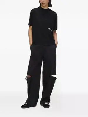 Karl Lagerfeld Regular-fit T-shirt With Flocked Floral Detail