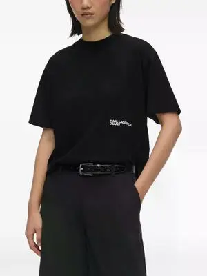 Karl Lagerfeld Regular-fit T-shirt With Flocked Floral Detail
