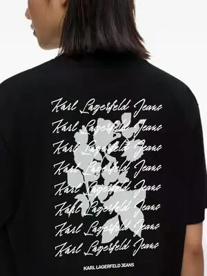 Karl Lagerfeld Regular-fit T-shirt With Flocked Floral Detail