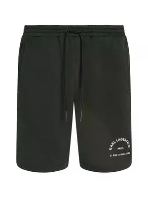 Karl Lagerfeld Rue St-guillaume Logo Print Shorts - Green
