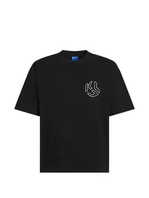 Karl Lagerfeld Distressed Monogram Boxy T-shirt - Black