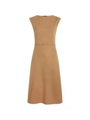 Karl Lagerfeld Pleated Shoulder Midi Dress - Neutrals