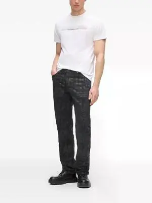 Karl Lagerfeld All-over Logo Print Straight Leg Jeans