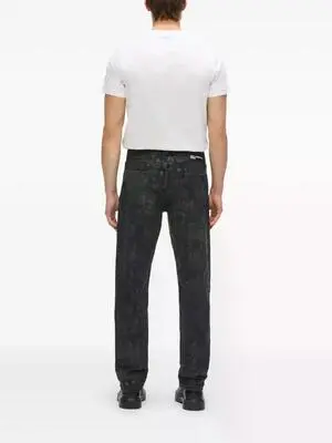 Karl Lagerfeld All-over Logo Print Straight Leg Jeans