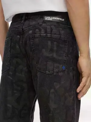 Karl Lagerfeld All-over Logo Print Straight Leg Jeans
