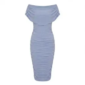 ATOM LABEL Oxygen Off-shoulder Ruched Dress