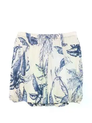 CLIPS Leaf Print Off-shoulder Top - Neutrals