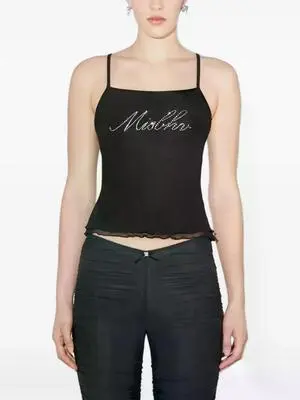 MISBHV Embellished Mesh Tank Top - Black