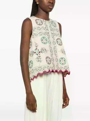La DoubleJ Sleeveless Floral Print Blouse