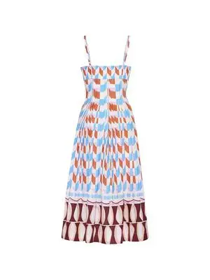 Cara Cara Sea Island Geometric Print Midi Dress