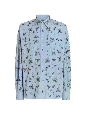 Dolce & Gabbana Cotton Shirt With Embroidery - Blue