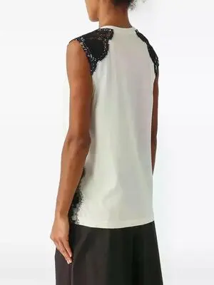 Pinko Lace-trim Logo Print Top