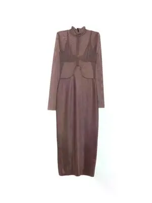 MAZZEI Mesh-panelled Long-sleeve Dress