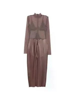 MAZZEI Mesh-panelled Long-sleeve Dress