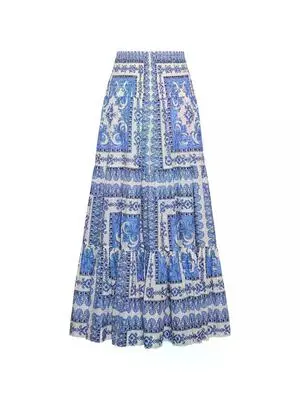 Cara Cara Emilia Tiered Scarf-print Maxi Skirt