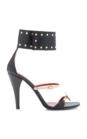 Valentino Garavani Studded Leather Ankle Strap Sandals - Black