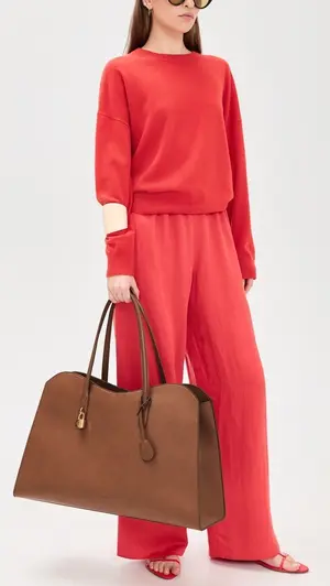 Stella McCartney Ryder Embossed Grain Weekender Bag - Brandy