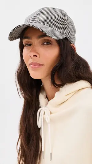 Rag & Bone Harlow Baseball Cap - Black Gingham